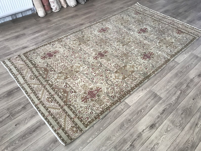 4.7x9.1 Ft, One of Kind 5x9 Beige Pink Turkish Area Rug, 5x9 Faded ...