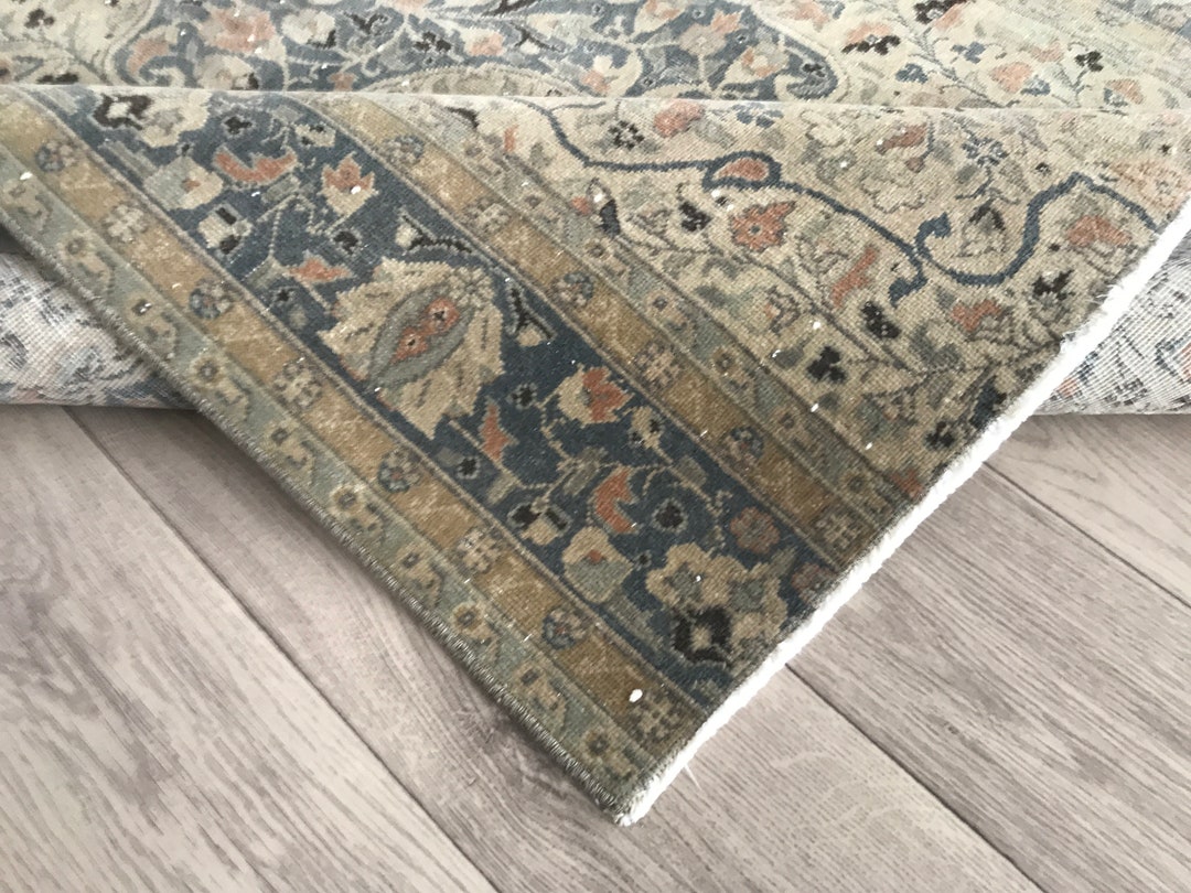 4x4 Red Green Blue Turkish Medium Rug, 4x4 Red Faded Green Vintage Rug ...