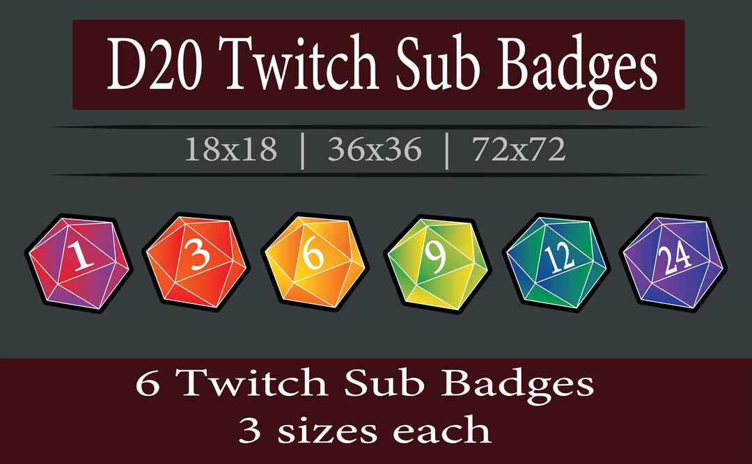 Twitch D20 Subscriber Badges - Etsy