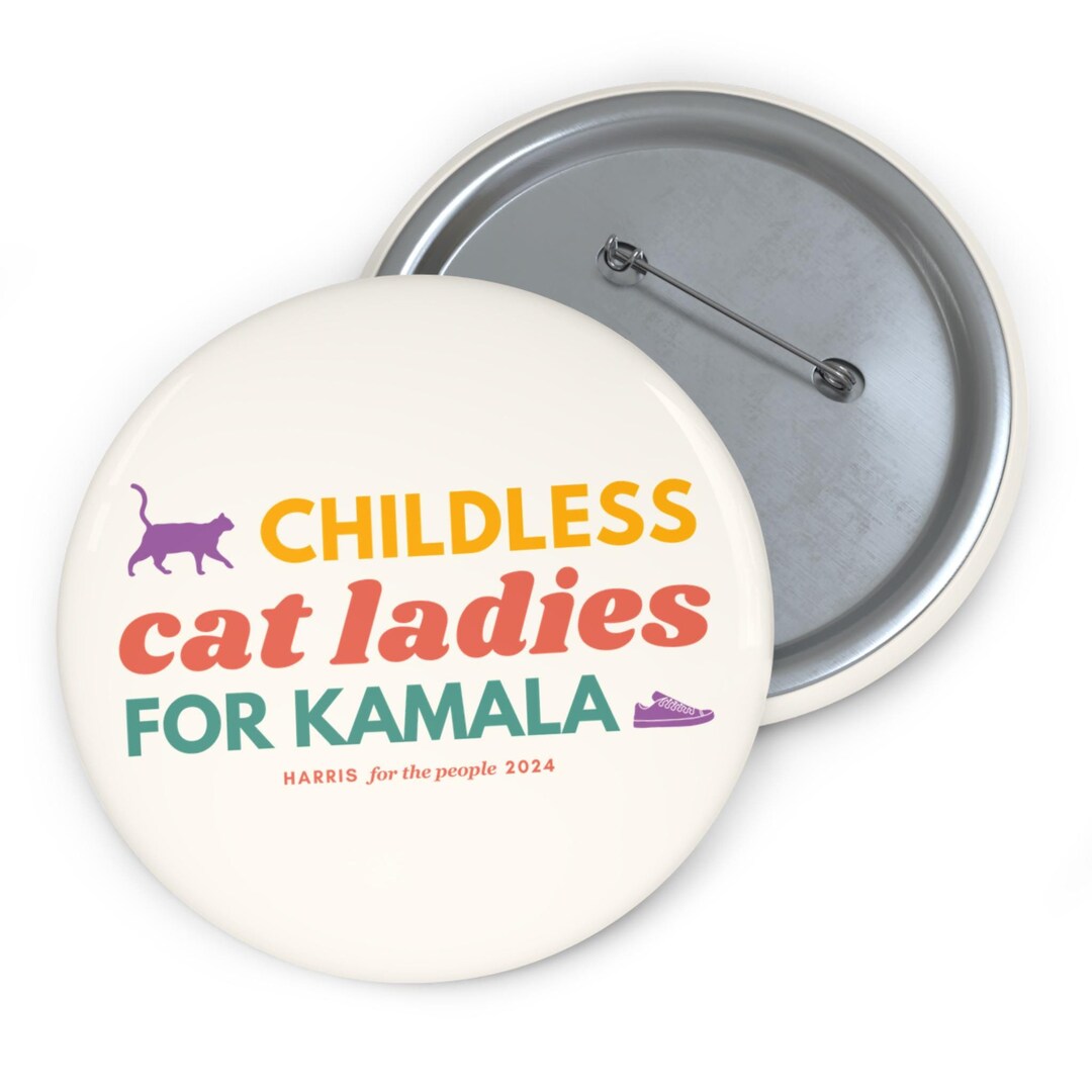 Childless Cat Ladies for Kamala Pin Buttons Pastel Kamala Harris Gift ...