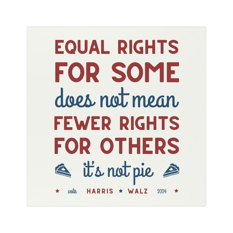 Kamala Harris Walz Car Magnet Equal Rights Not Pie Funny Magnet Bumper ...