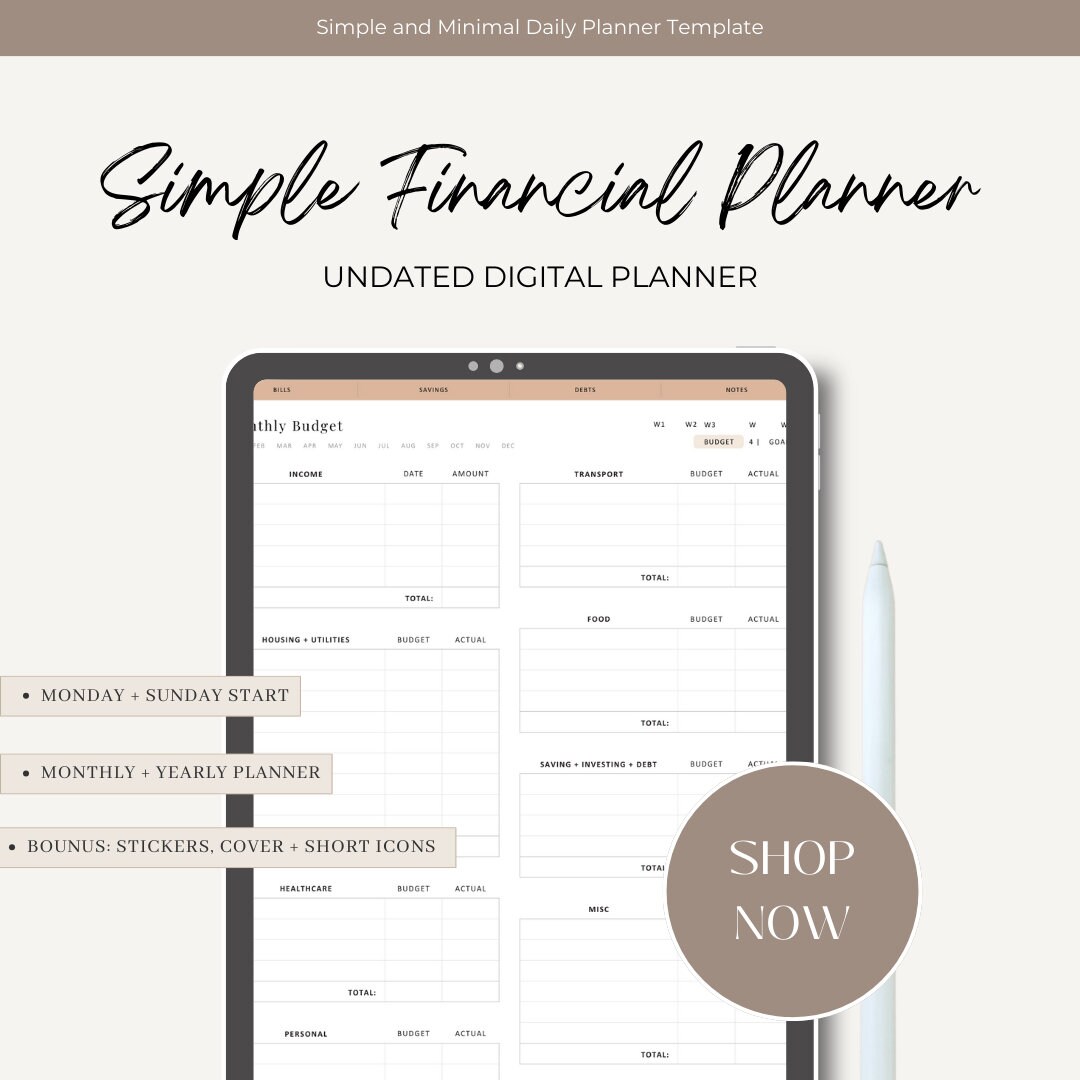 Finance Planner |digital Finance Planner | Budget Planner | Finance ...