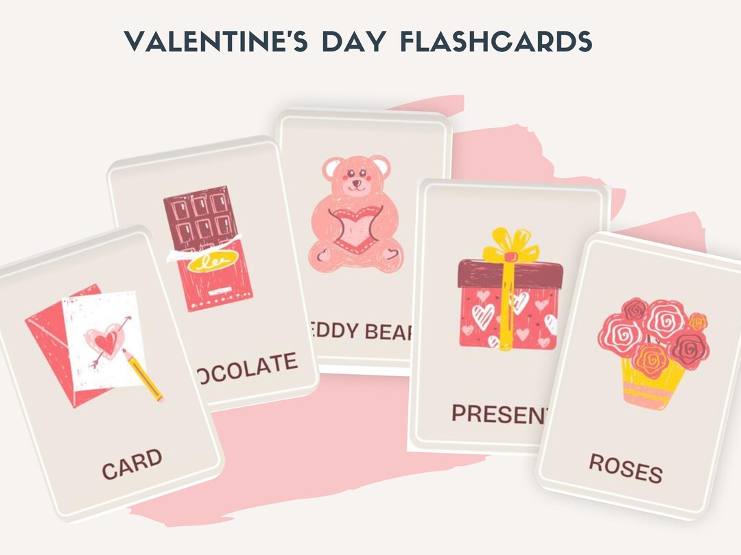 Valentines Day Flashcards Pdf Valentine's Day Edition Flashcards ...