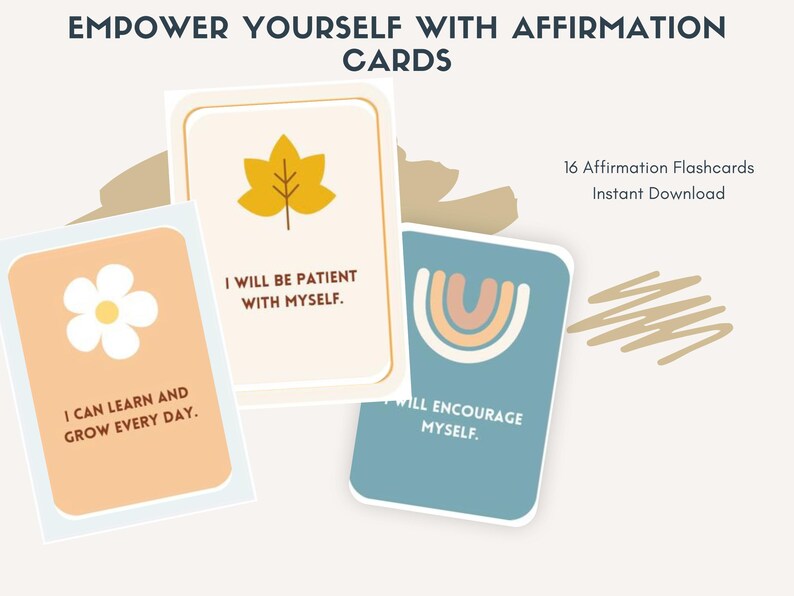 Self Compassion Affirmation Education Flashcards Pdf Printable ...