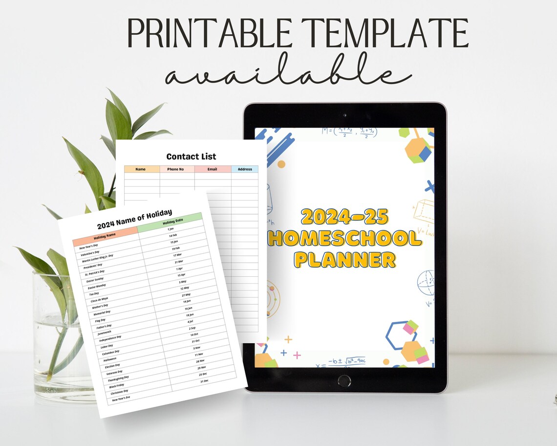 Printable Home School Planner Home School Teacher Academic Planner Home ...
