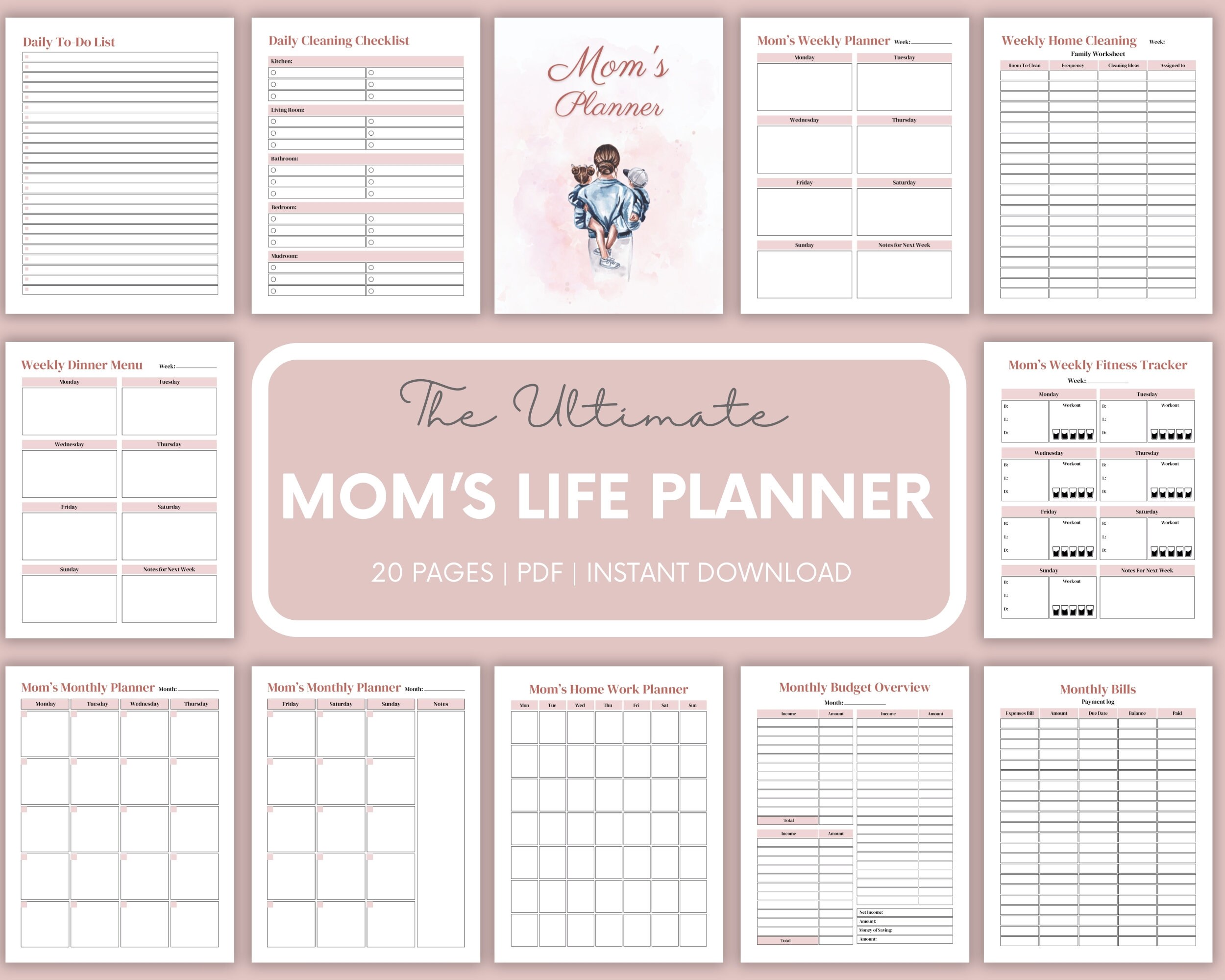 2024 Mom Life Planner Household Planner Printable Home Management ...