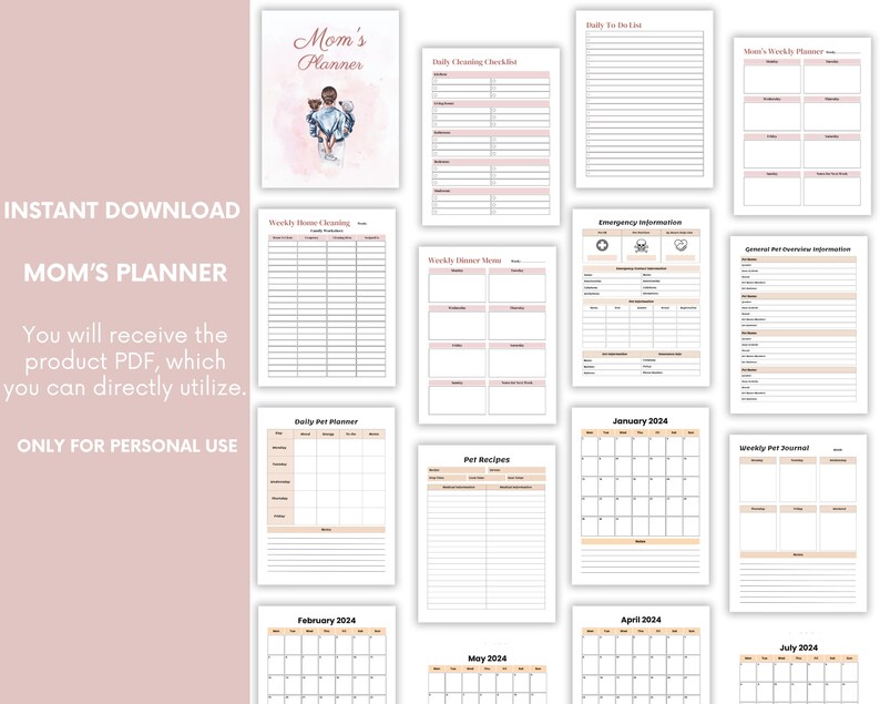 2024 Mom Life Planner Household Planner Printable Home Management ...