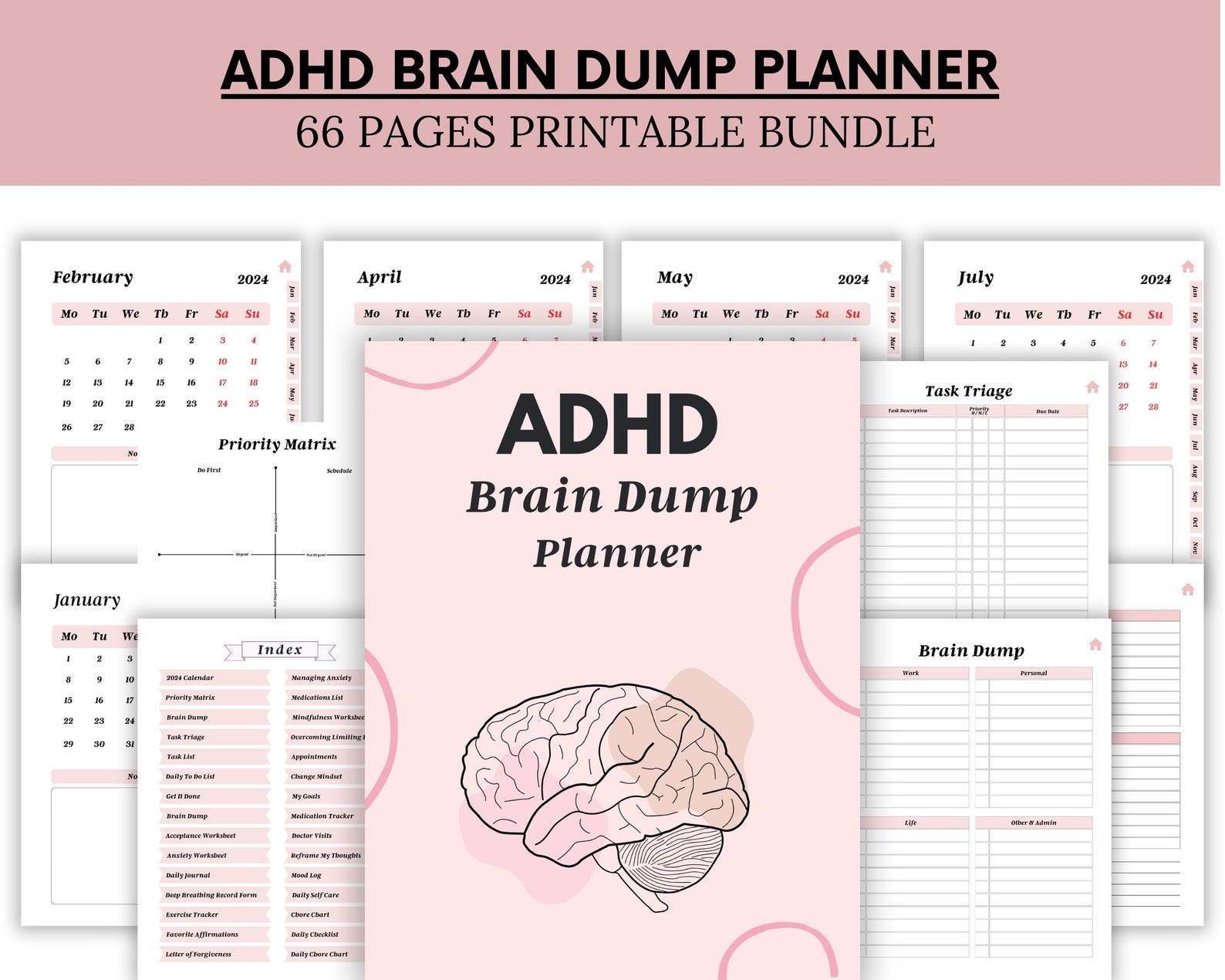 Adhd Brain Dump Planner Adhd Planner Brain Dump Journal Task ...