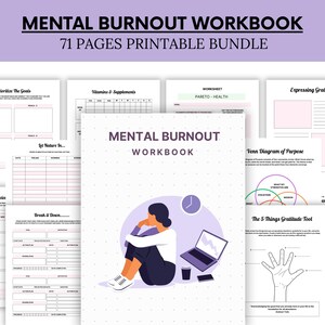 Mental Burnout Workbook Burnout Recovery Planner Stress Management ...