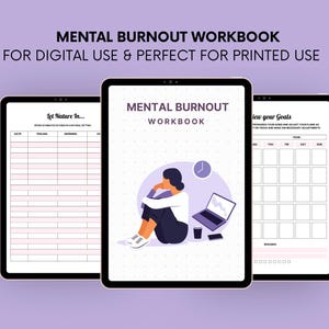 Mental Burnout Workbook Burnout Recovery Planner Stress Management ...