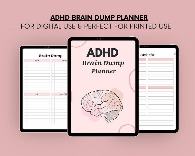 Adhd Brain Dump Planner Adhd Planner Brain Dump Journal Task ...