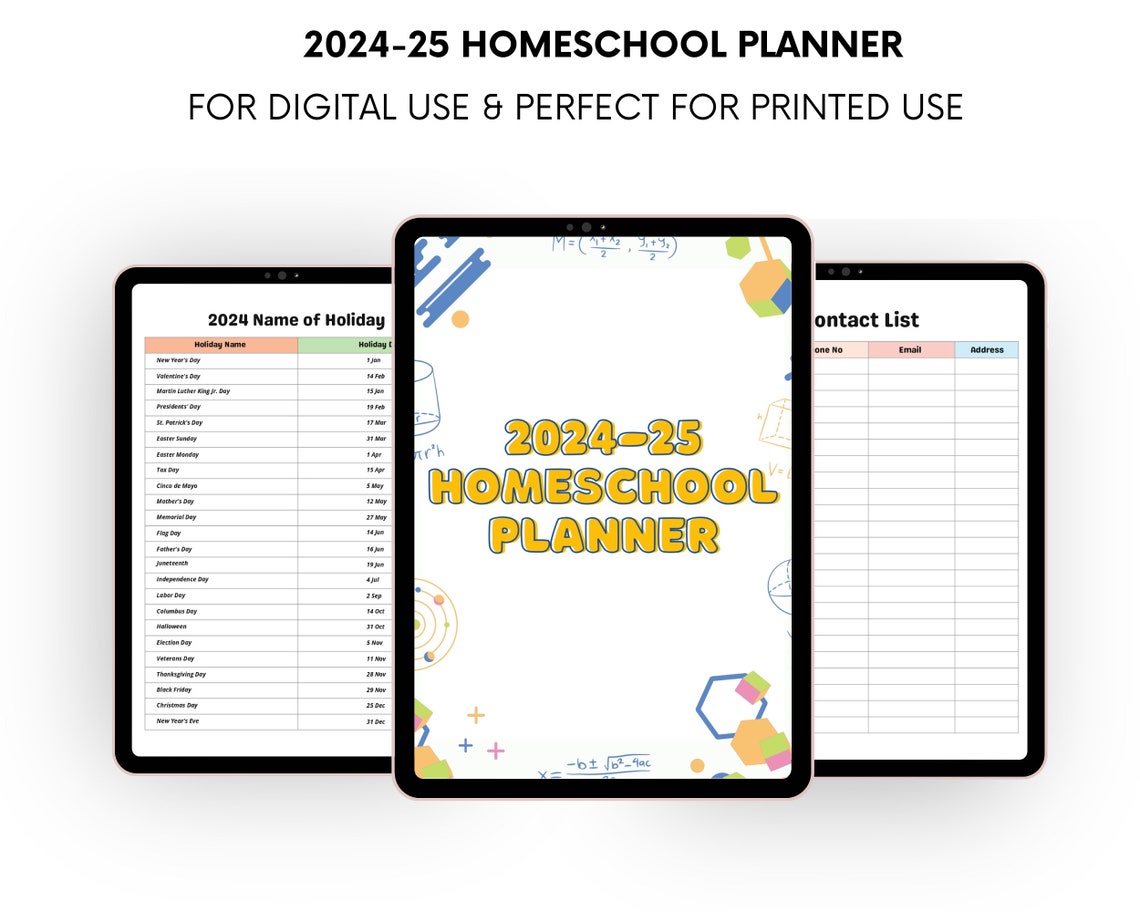 Printable Home School Planner Home School Teacher Academic Planner Home ...
