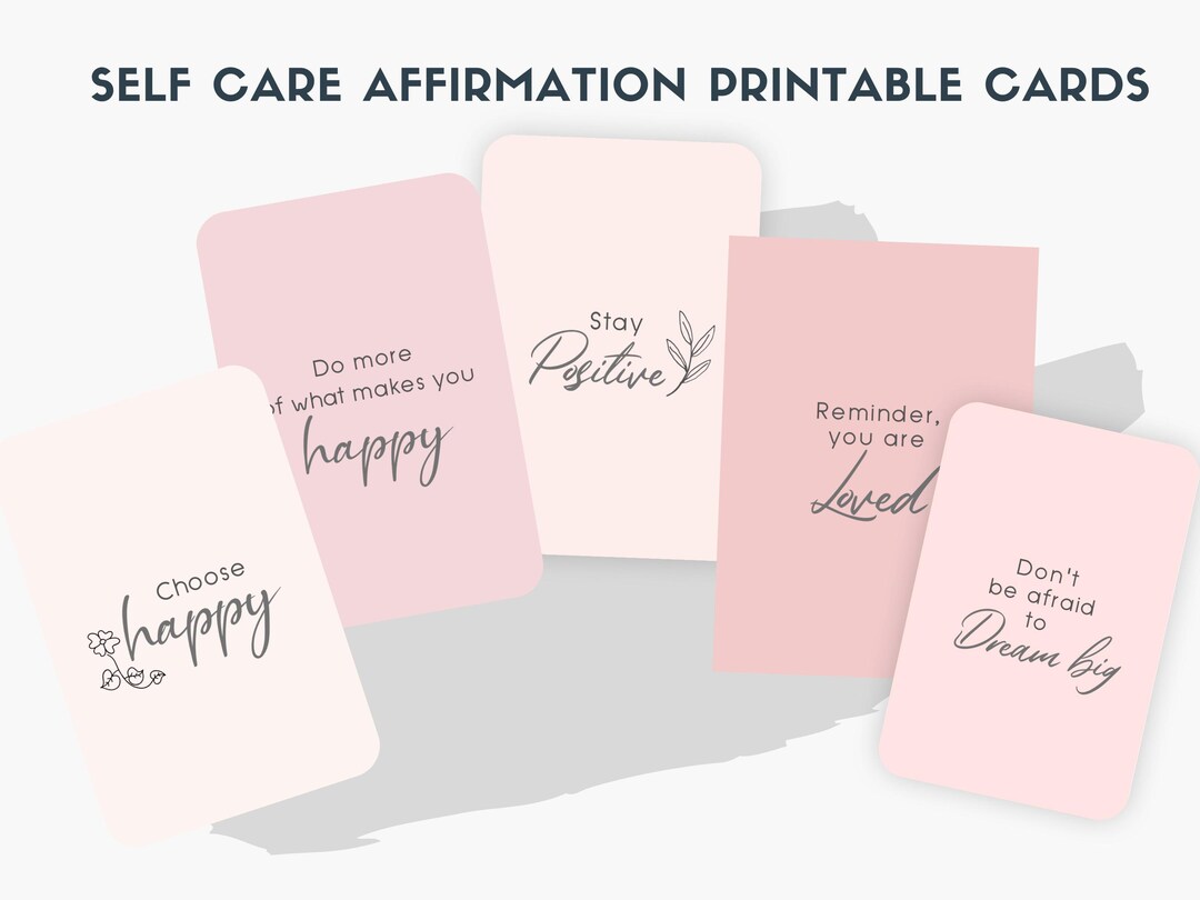 Self Care Affirmation Printable Cards Png/pdf Self Care Cards Printable ...