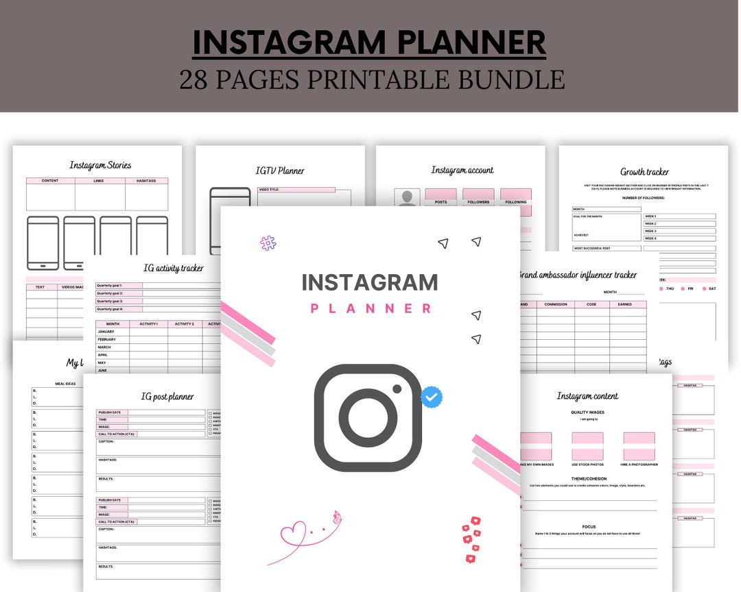 Instagram Planner Weekly Planning Monthly Planning Post Ideas Planner ...