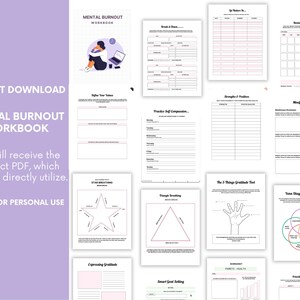 Mental Burnout Workbook Burnout Recovery Planner Stress Management ...