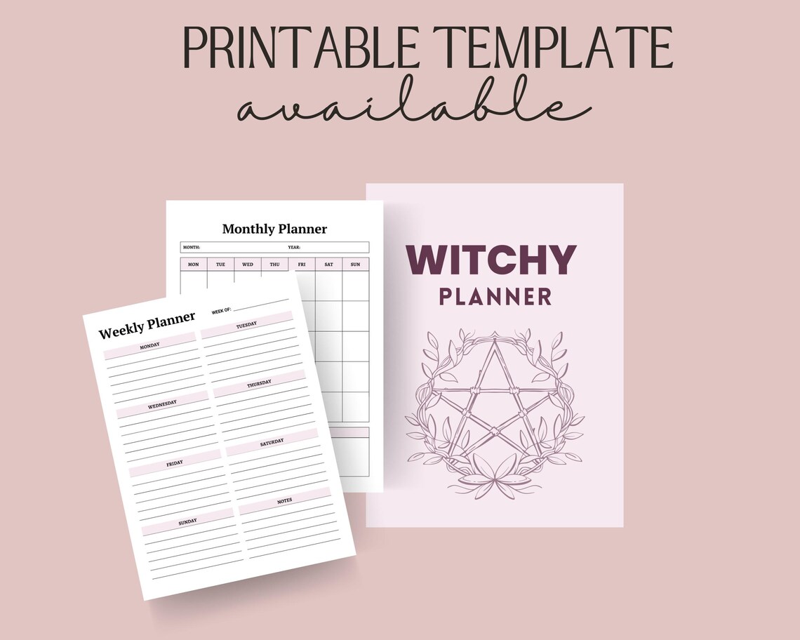 Witchy Planner Moon Phase Tracker Ritual Planner Spell Book Crystal Inventory Planner Herb ...