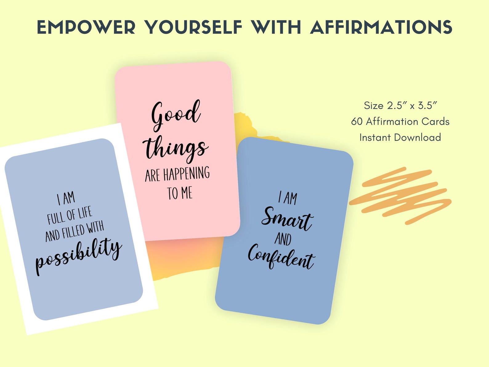 I AM Affirmation Cards Printable Png/pdf Positive Quote Cards ...