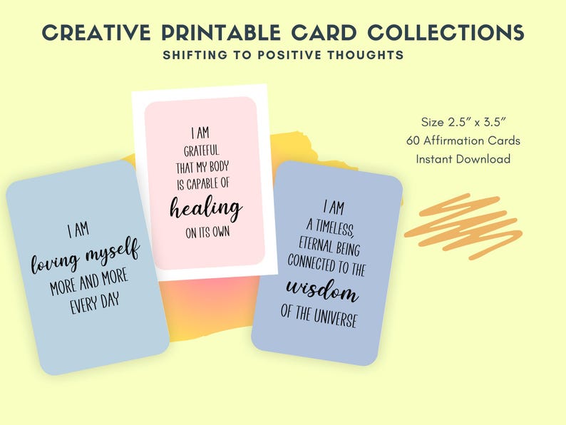 I AM Affirmation Cards Printable Png/pdf Positive Quote Cards ...