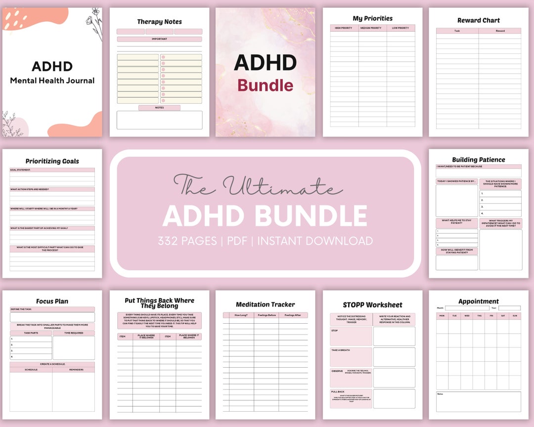 Mega ADHD Planner Template 2024 ADHD Planner for Work ADHD Organization ...