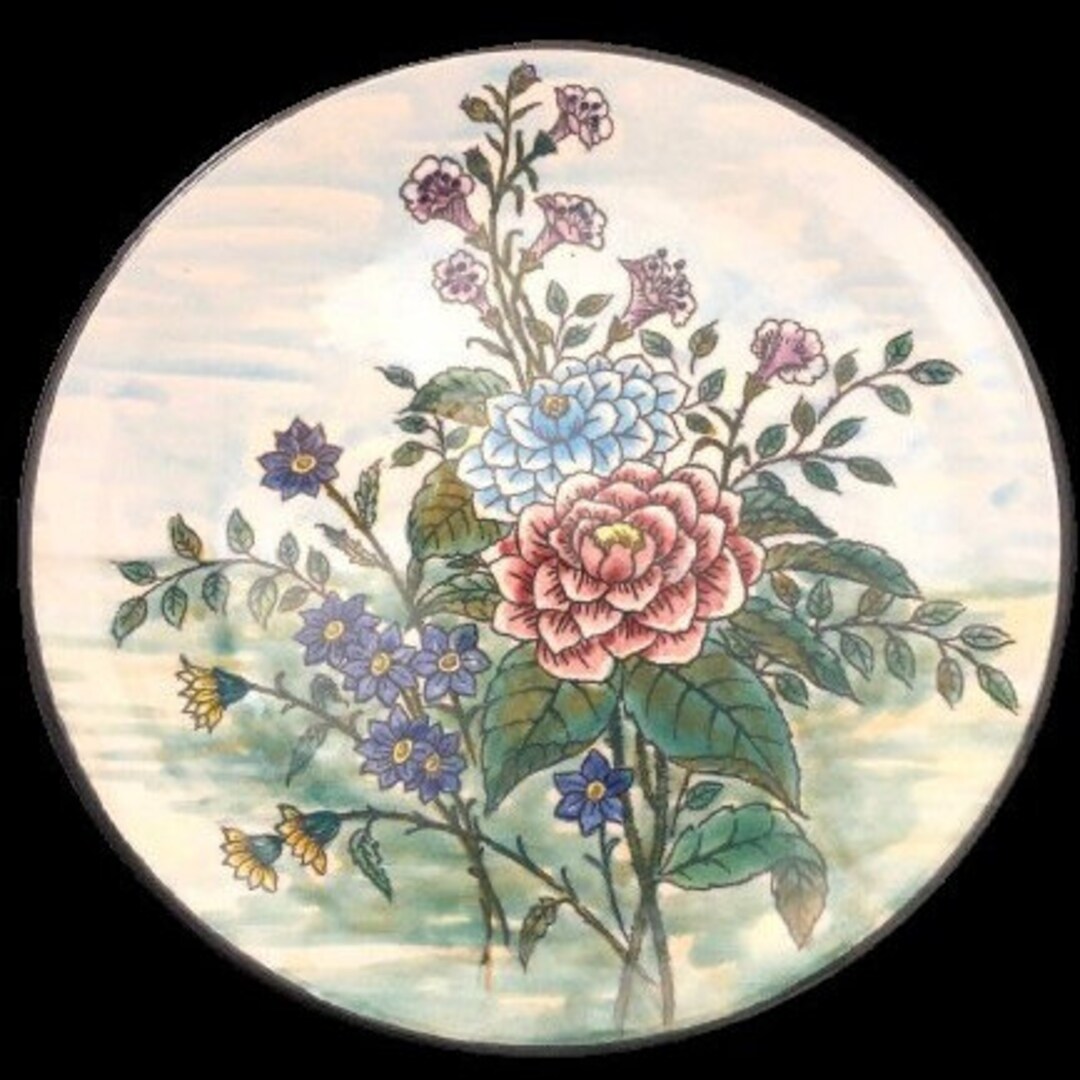Vintage Ceramar Handpainted Elegant Decorative 10.5 Round Plate Made in ...