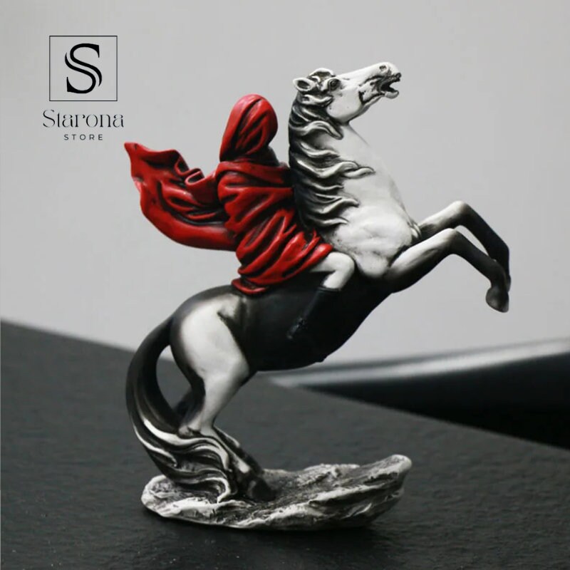 Banksy Artwork, Banksy Red Knight Statue Horse Figurine, Street Art ...