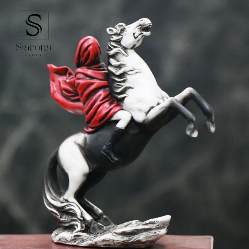 Banksy Artwork, Banksy Red Knight Statue Horse Figurine, Street Art ...