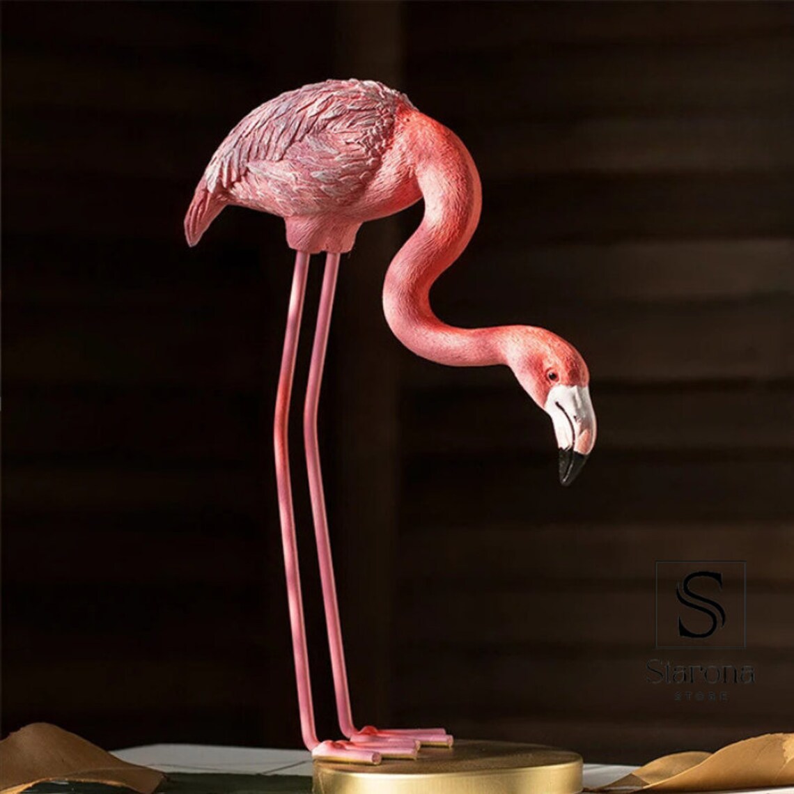 Flamingo Sculpture, Pink Flamingo Statue Animal Figurine, Home Decor ...
