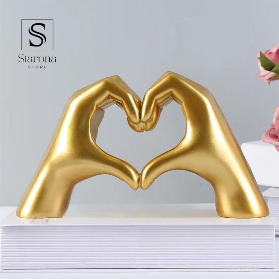 Romantic Love Gift, Love Sign Gesture Figurine Heart Symbol, Valentine ...