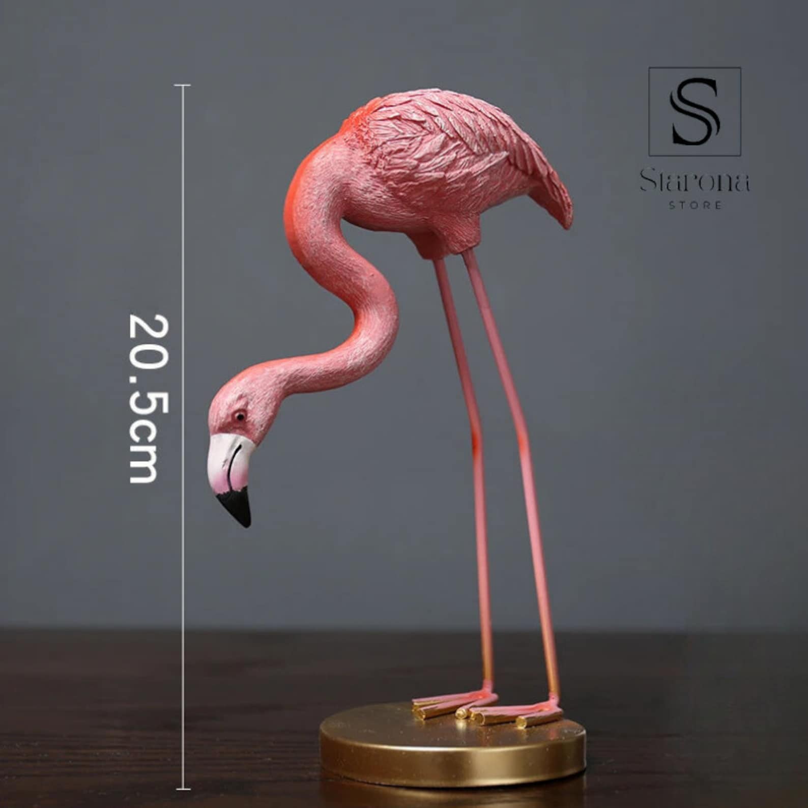 Flamingo Sculpture, Pink Flamingo Statue Animal Figurine, Home Decor ...