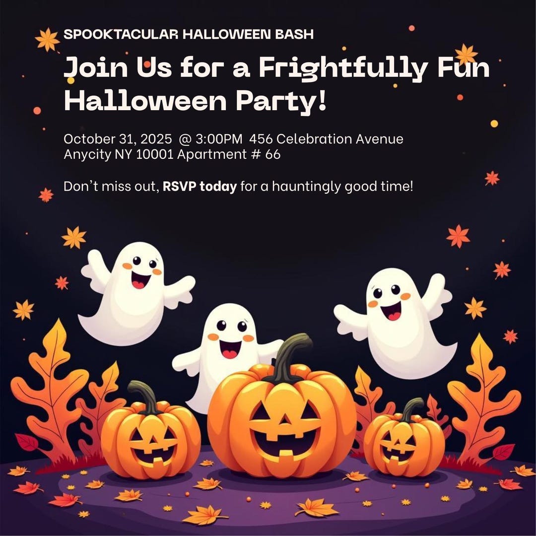 Editable Halloween Party Invitation | Spooktacular 5x7 Canva Template ...