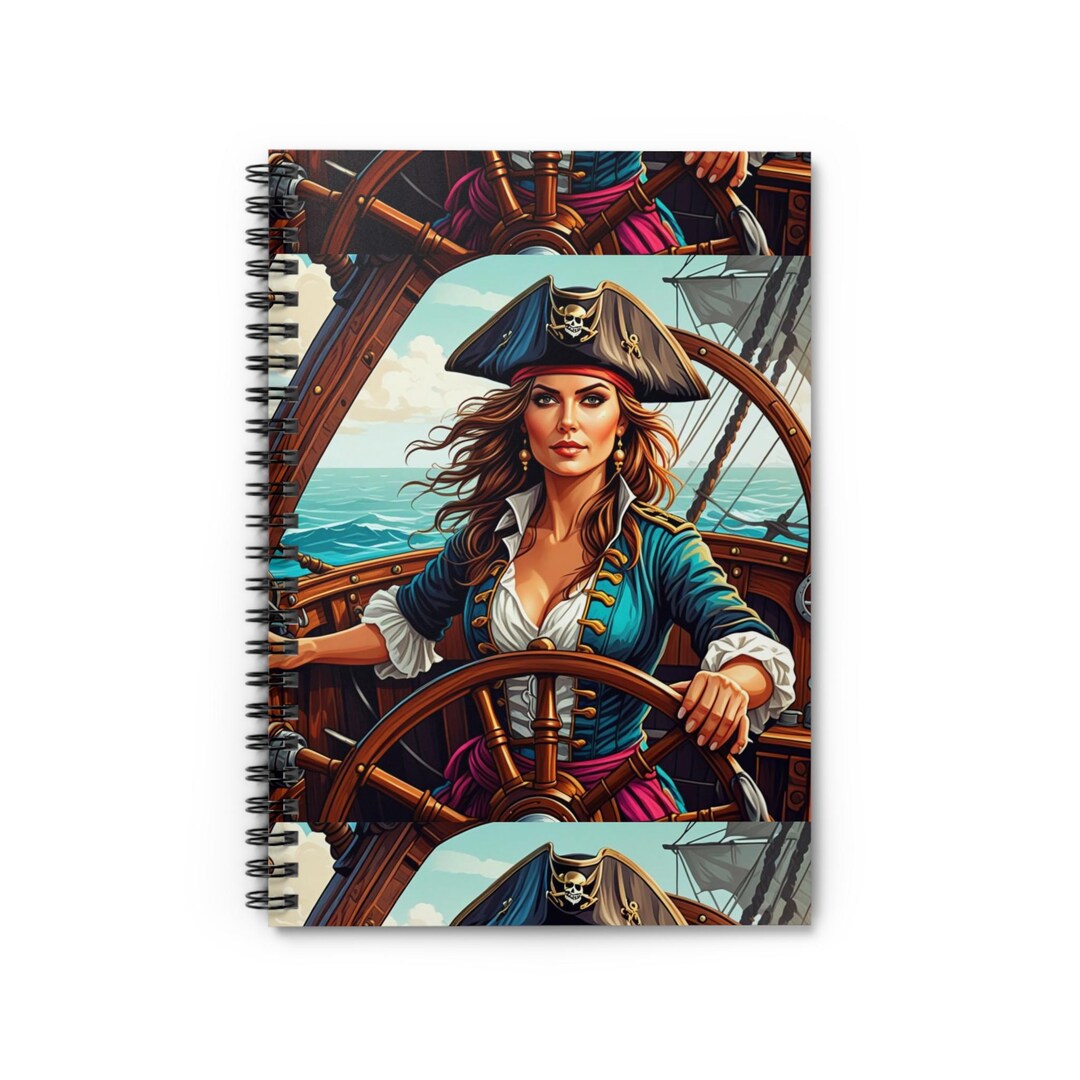 Lady Pirate Captain Spiral Notebook: Nautical Fantasy Journal - Etsy