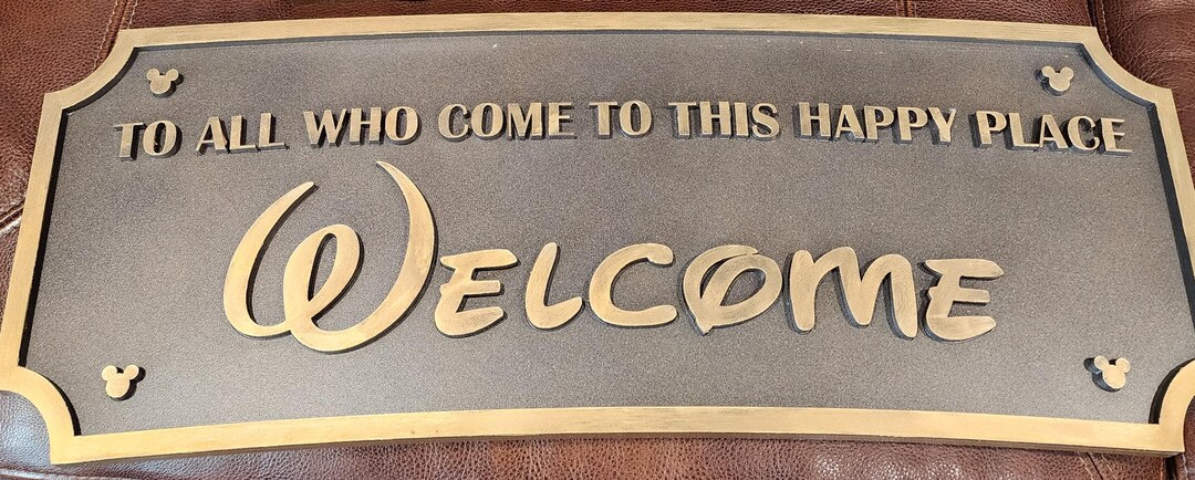 Disneyland/disney World Welcome Sign - Etsy
