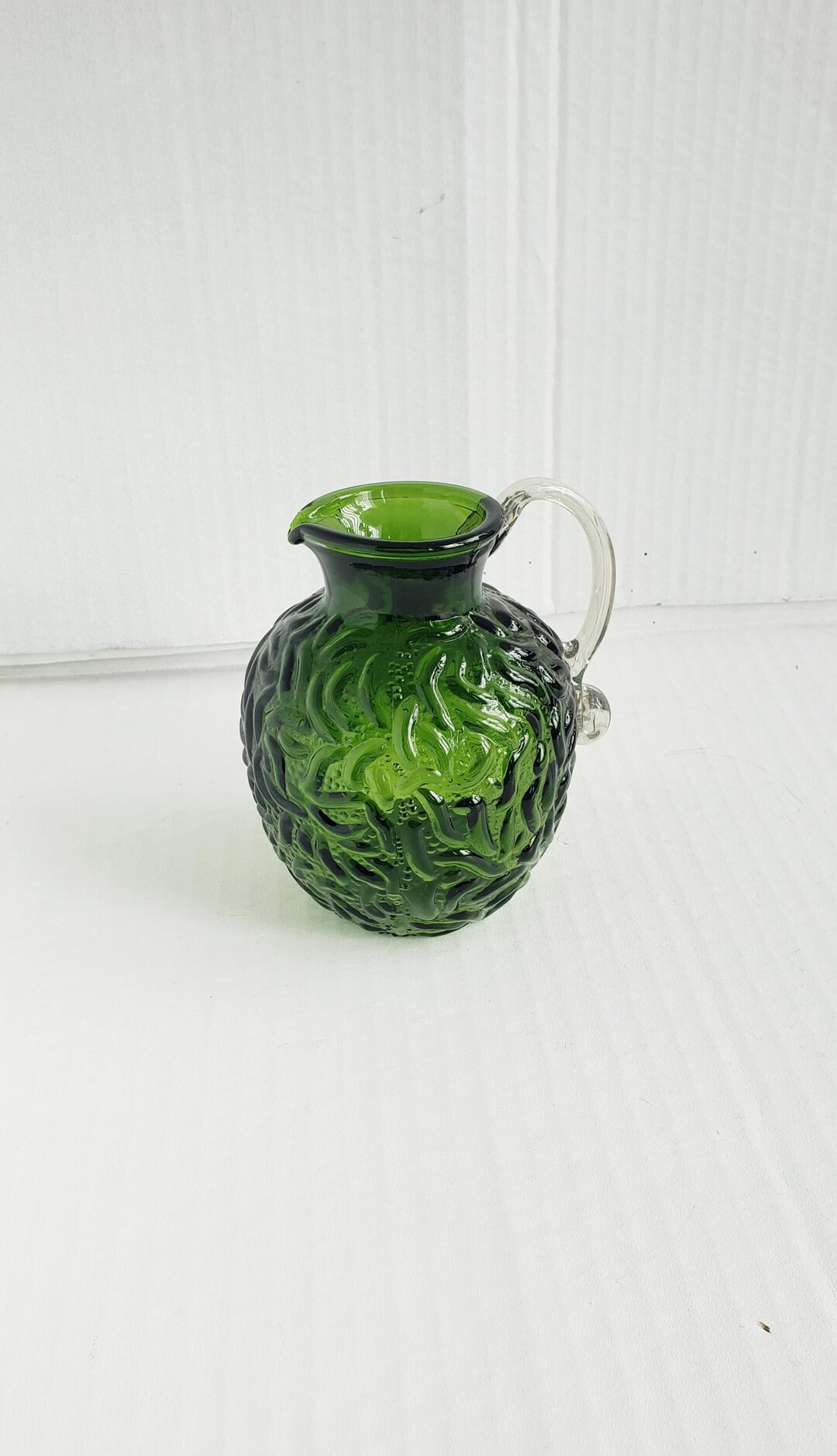 Vintage Pilgrim Rock Crystal Glass Pitcher With Handle - Etsy