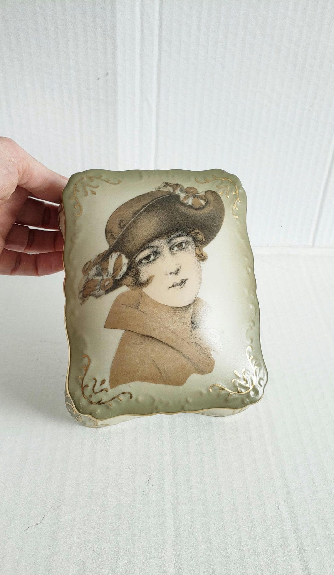 Vintage Victorian Lady Vanity Box With Lid 6"x4.5". Circa 1920's. - Etsy