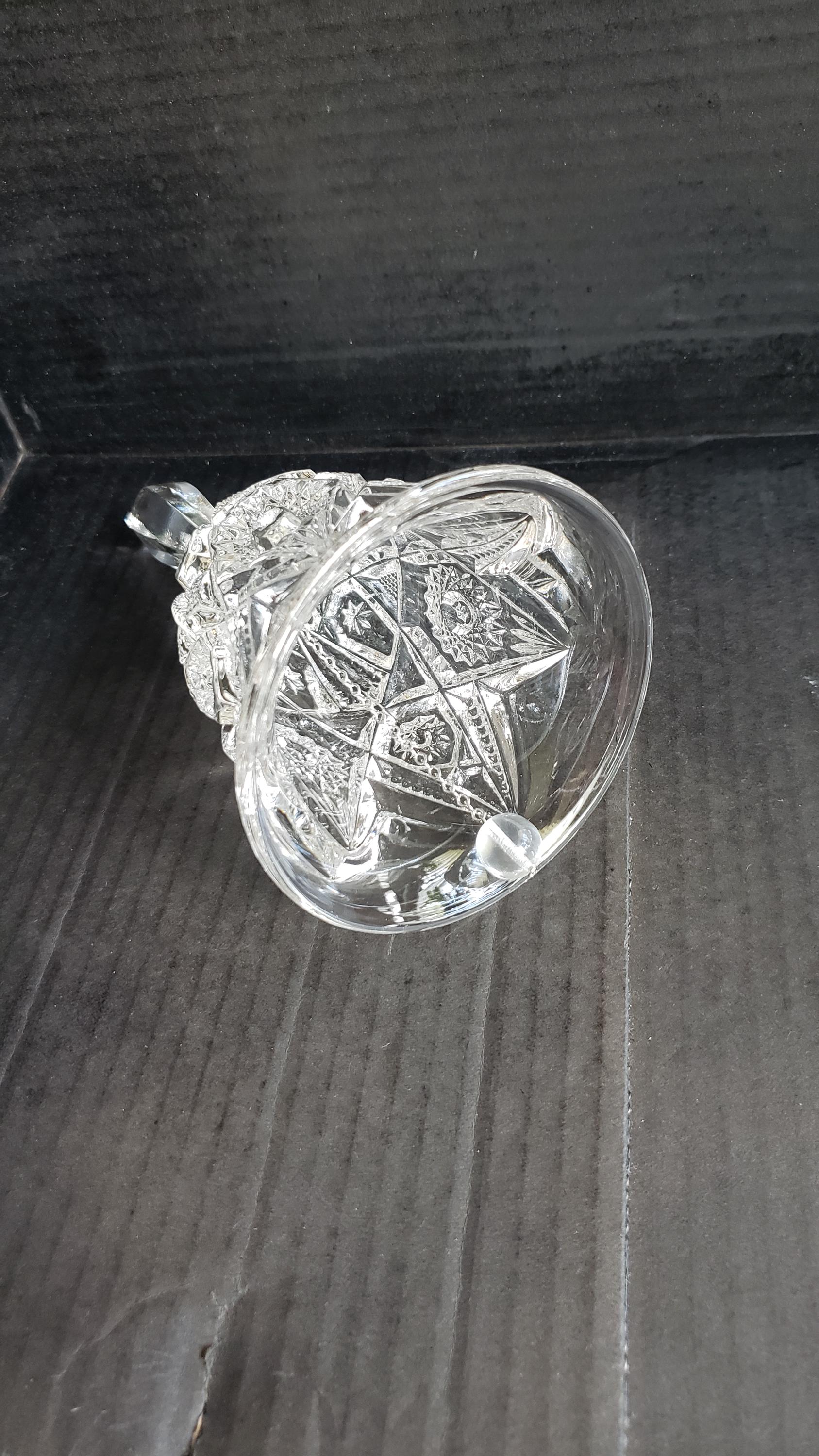 Vintage Imperial Glass Ohio Feather Notching and Button Clear 6" Bell ...