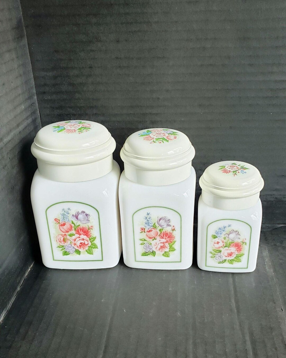 Vintage Avon Bird of Paradise 3 Piece Glass Canister Set - Etsy