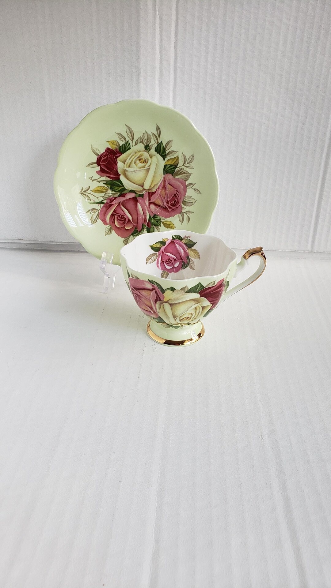 Vintage Queen Anne Lady Sylvia Footed Cup and Saucer Set - Etsy