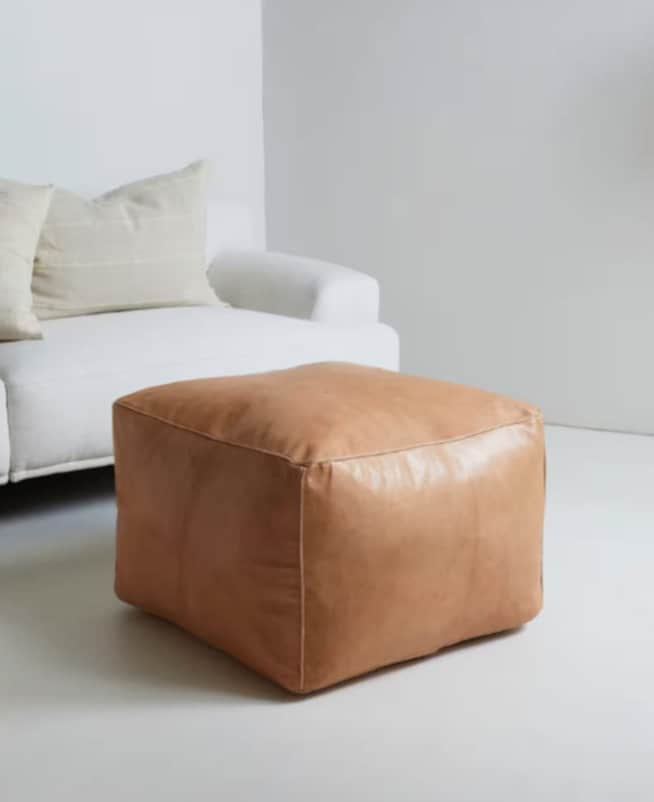 Genuine Leather Hassock-ottoman Moroccan Soft Pouf Square - Etsy