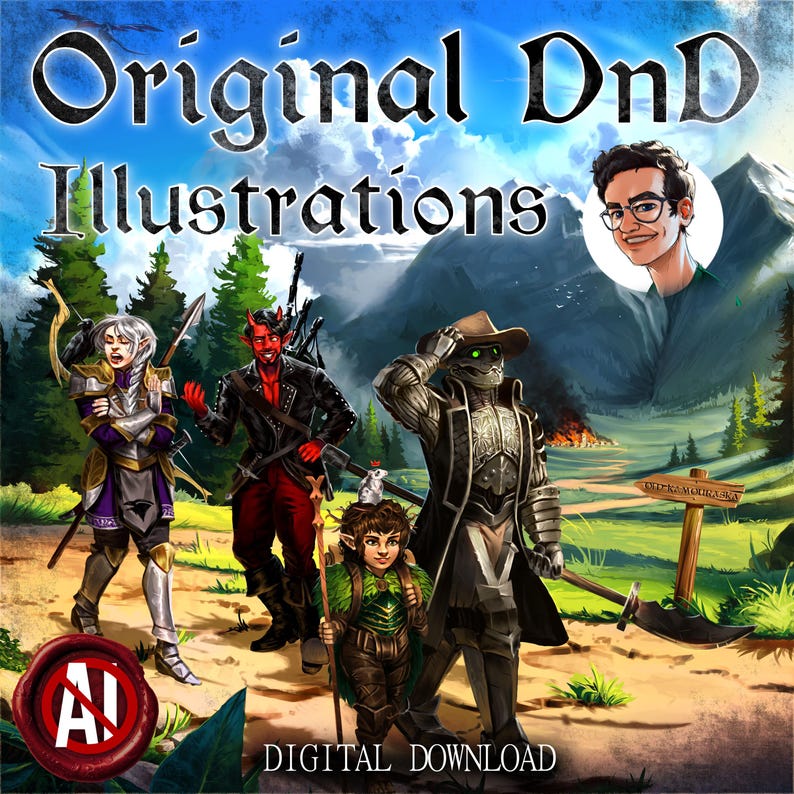 Custom DND Character Portrait: Fantasy RPG Art Commission (digital File ...