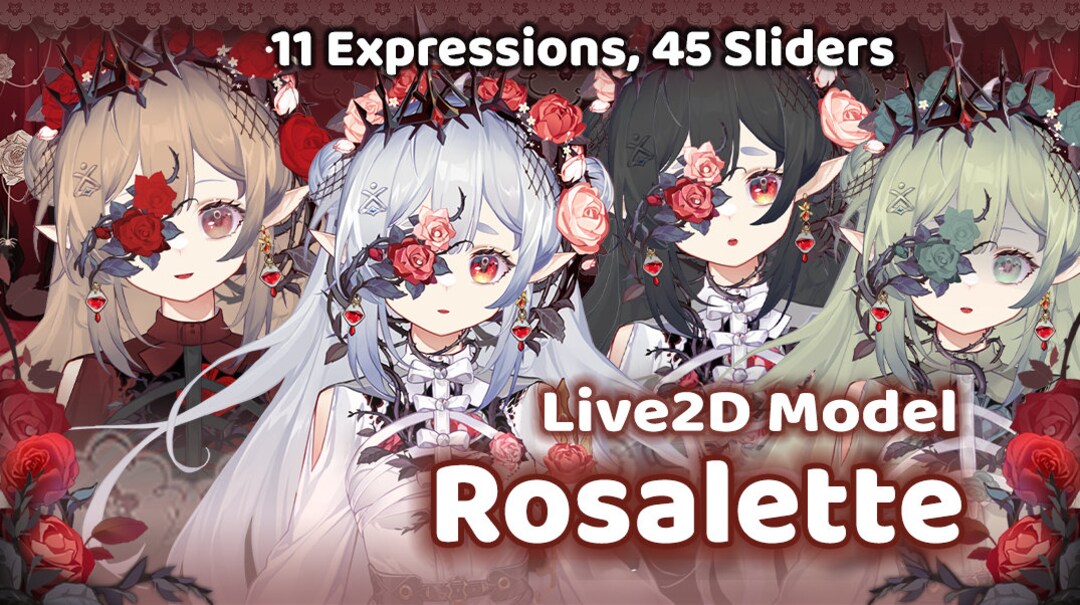 Live2d Vtuber Model Rosalette for Commercial use - Etsy Portugal