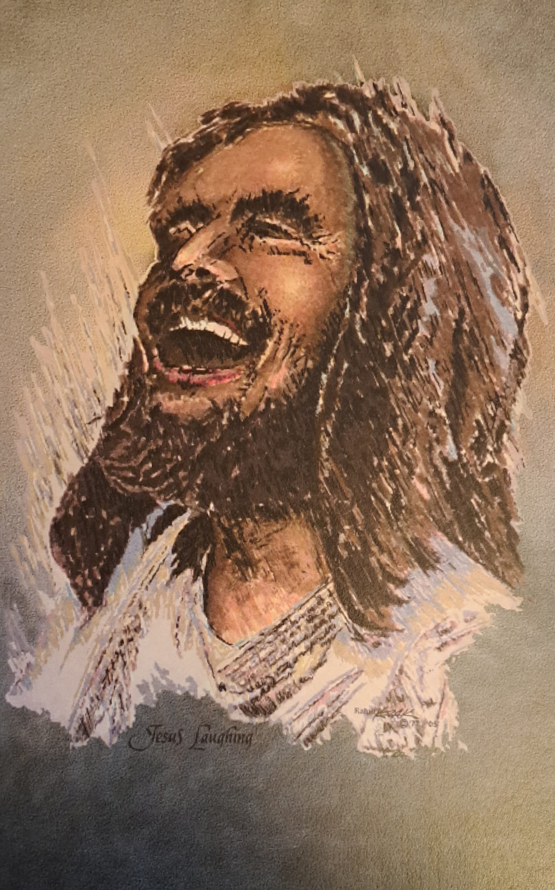 Jesus Laughing of Color Print Joyful Christ Portrait - Etsy