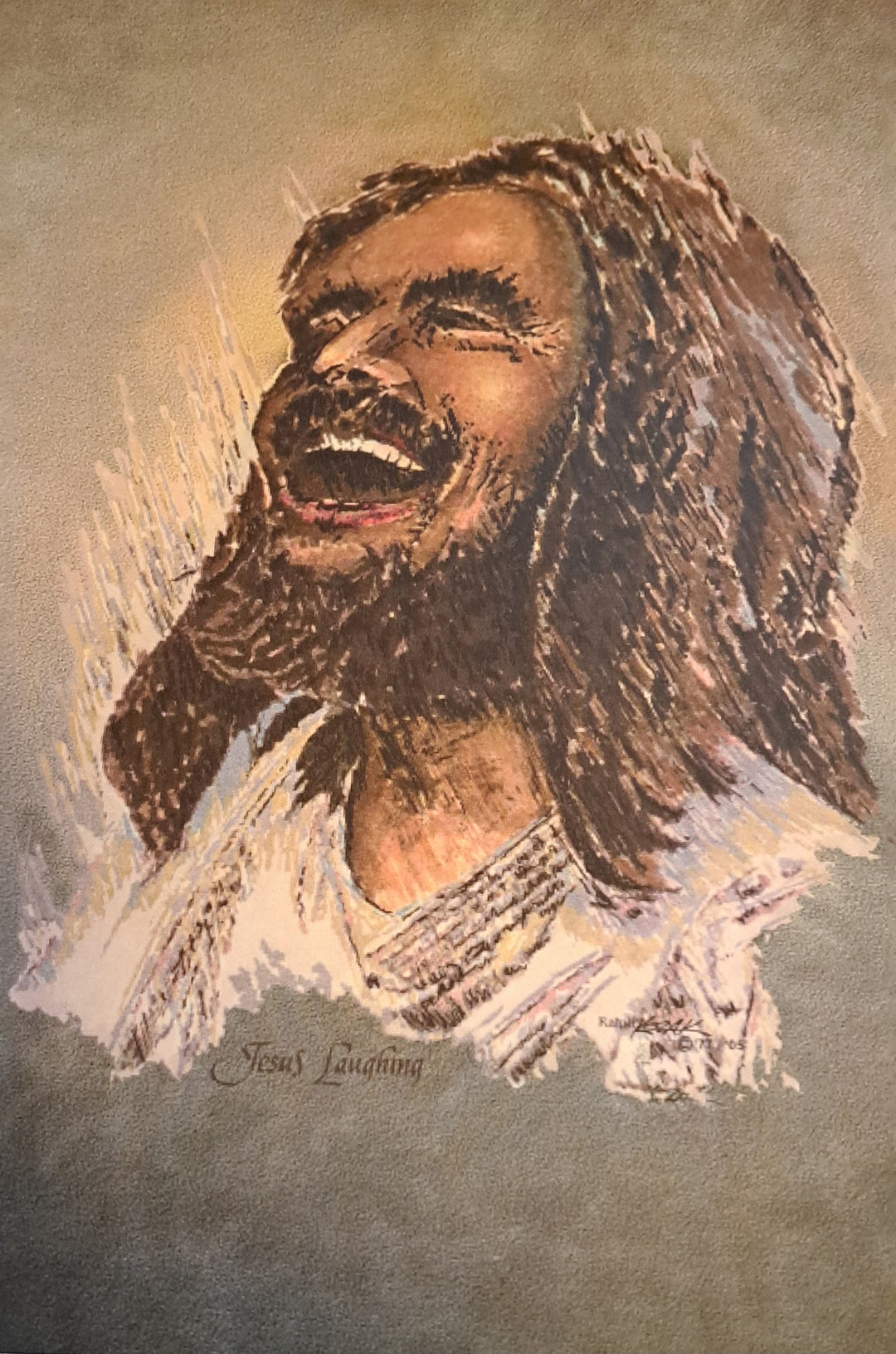 Jesus Laughing of Color Print Joyful Christ Portrait - Etsy