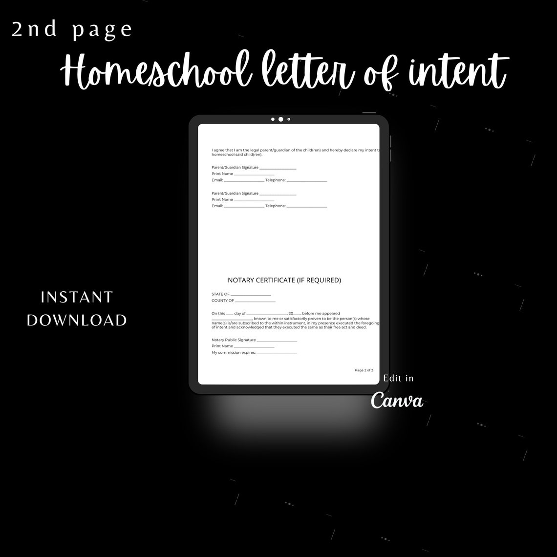 Homeschool Letter of Intent, Homeschool Letter of Intent Form ...