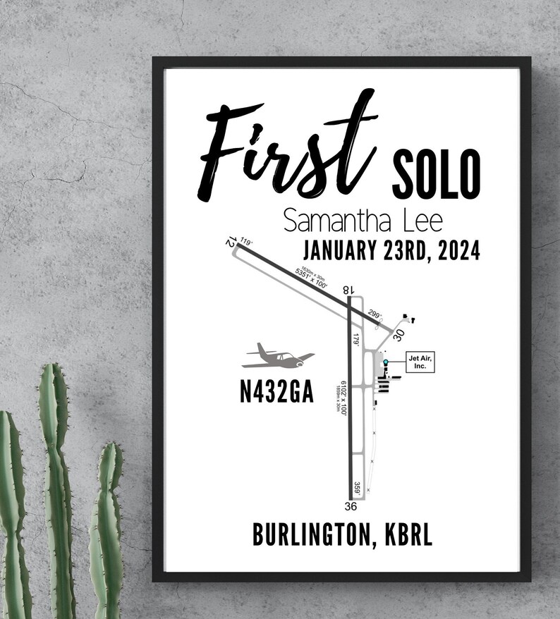 Custom First Solo Flight Student Pilot Digital Download Private Pilot ...