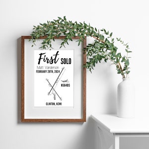 Custom First Solo Flight Student Pilot Digital Download Private Pilot ...