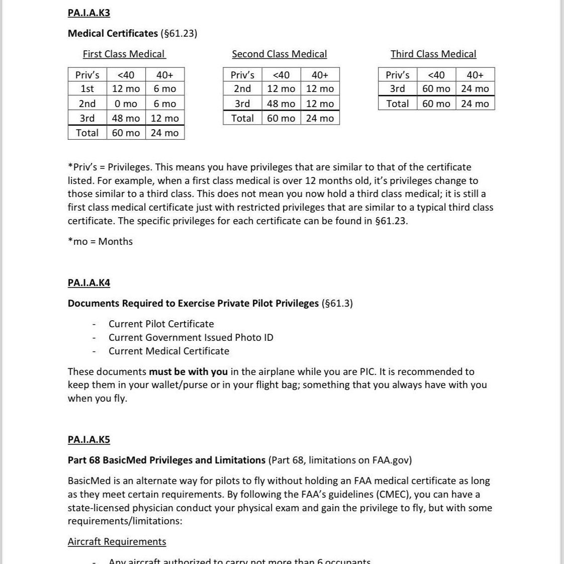 Private Pilot Checkride Prep ACS Notes, for Student Pilot Training ...