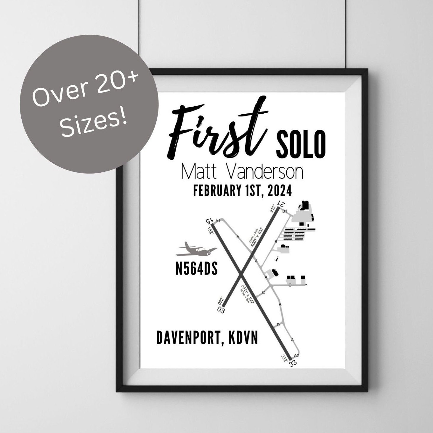 Custom First Solo Flight Student Pilot Digital Download Private Pilot ...