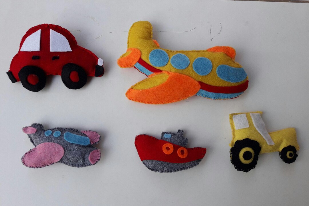 Handmade Wool Felt Vehicle Toys - Set of 5 - Etsy