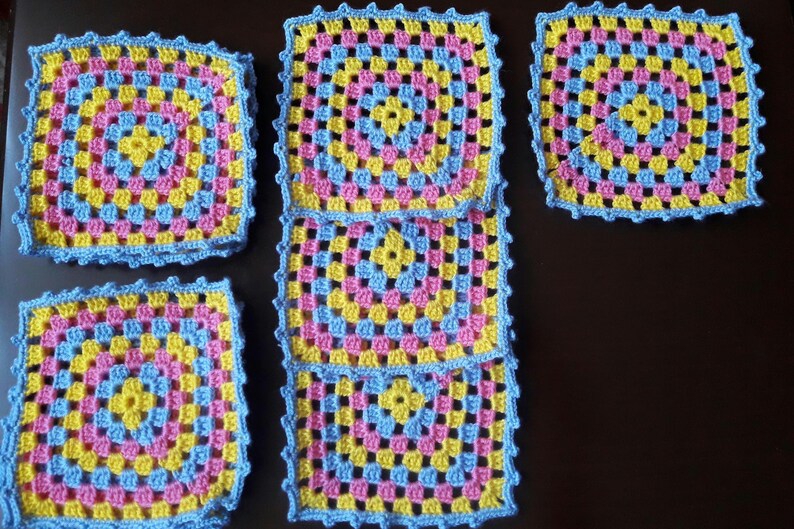 25 Hand Crochet Granny Squares: Pastel Color Motifs - Etsy