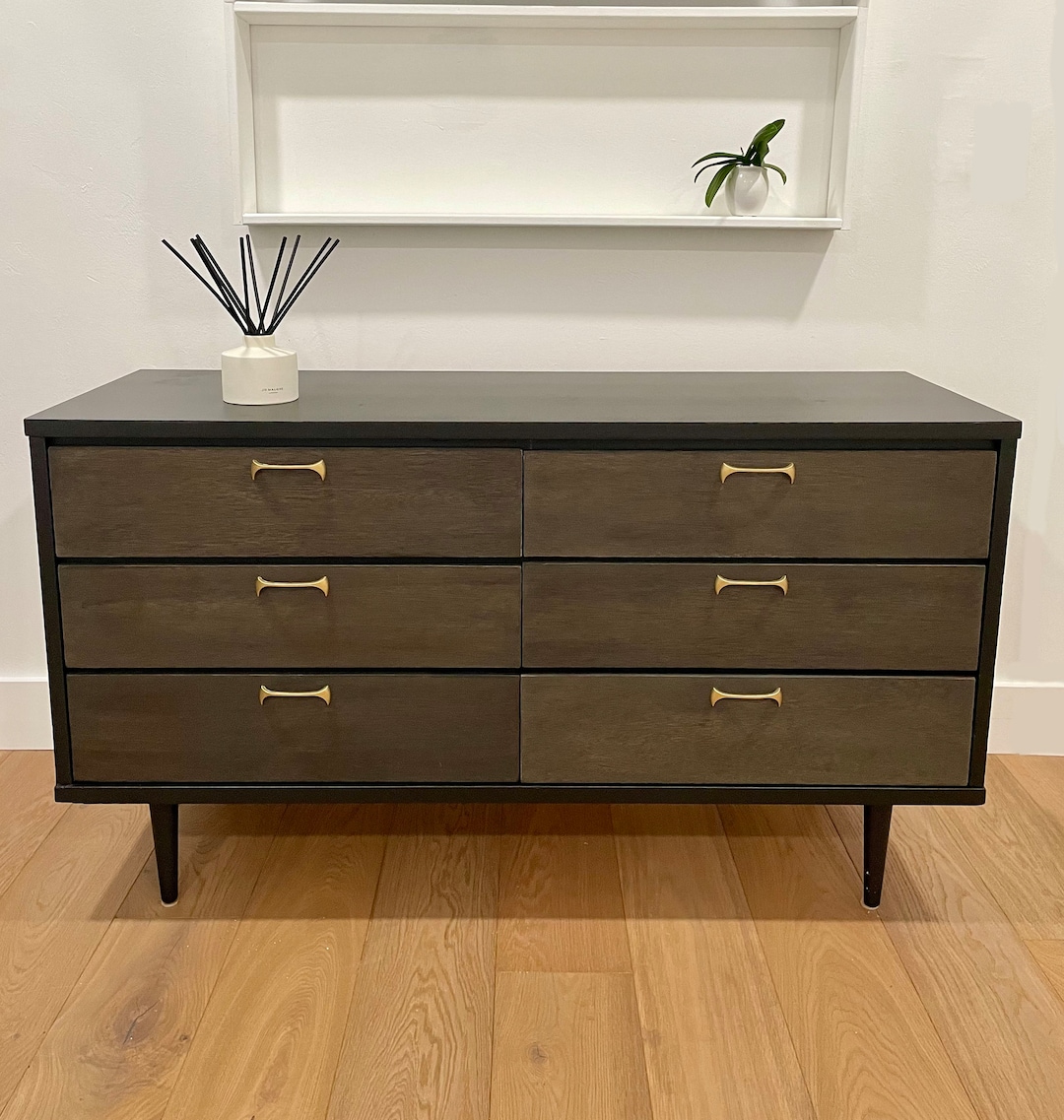 Mid Century Modern Dresser /console Black and Black Wood Stained With ...